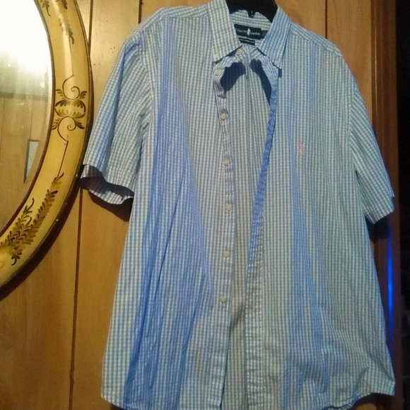 T.HARRIS LONDON | Shirts | Mens Dress Shirt Blue Gingham Check Tharris ...